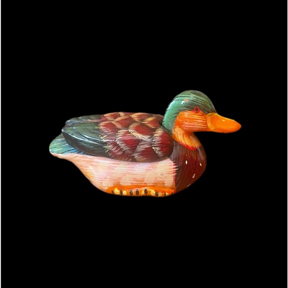 Accents | Vintage Painted Ceramic Duck Trinket Box | Poshmark